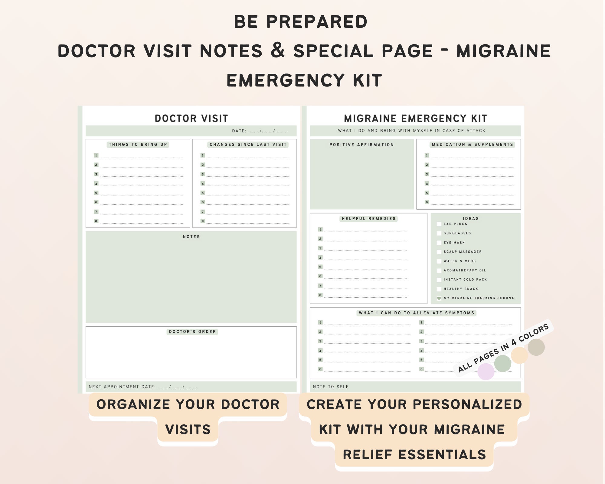 Migraine Tracker Printable Migraine Journal Headache Log - Etsy UK