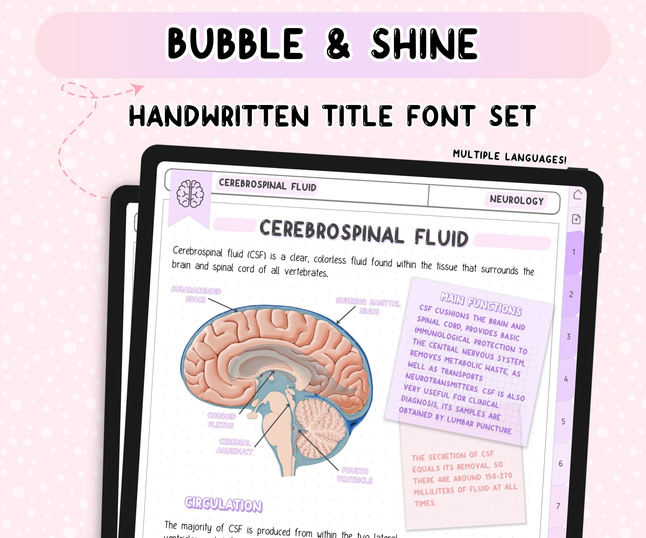 Bubbly Handwritten Font for Digital Planner and Student Note Taking ...