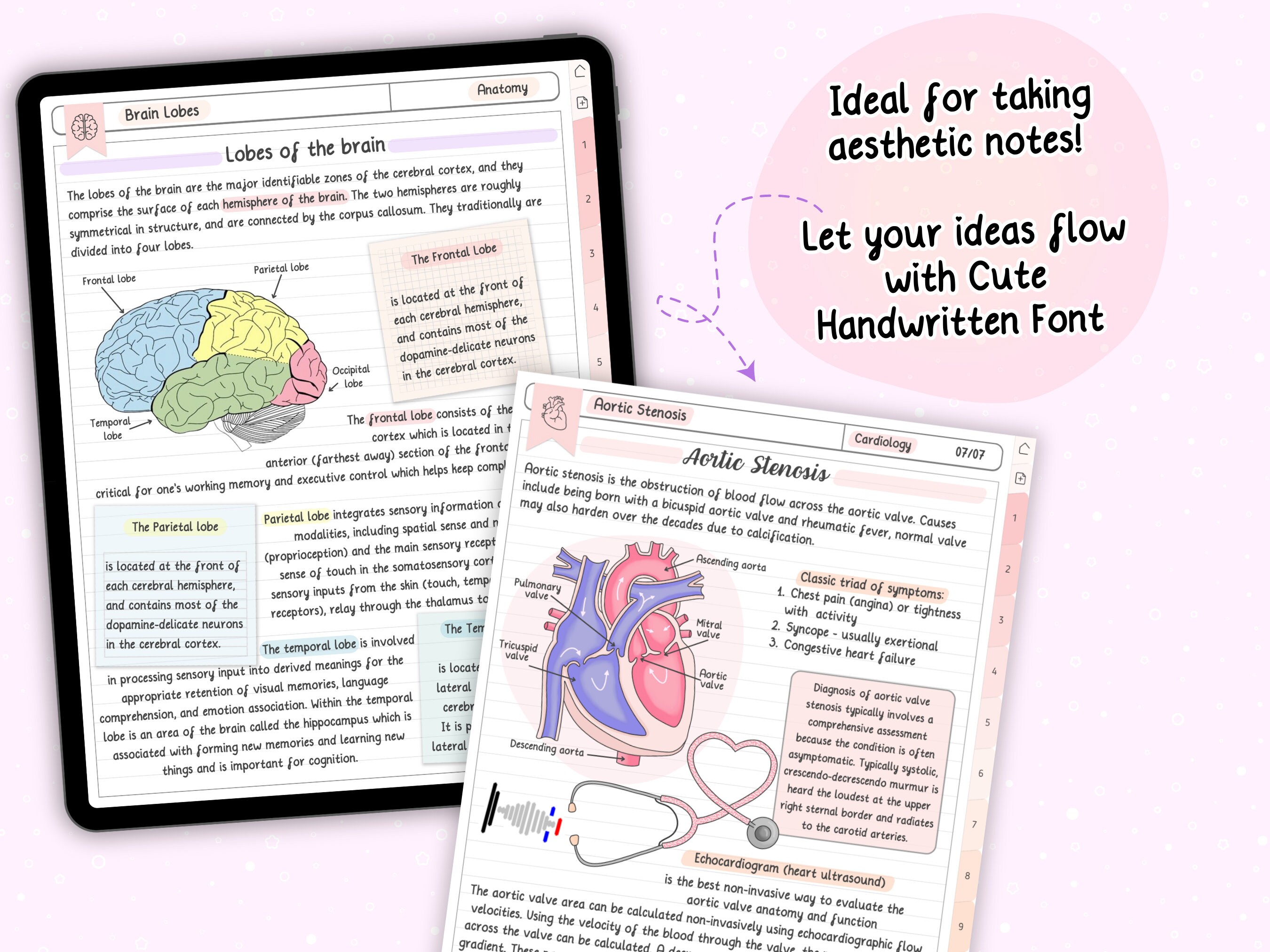 Cute Handwriting Font for Digital Planner and Student Note Taking Clean ...