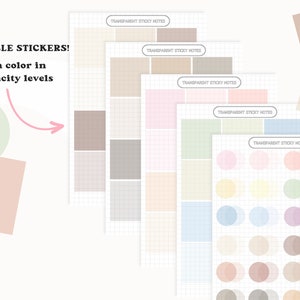 Transparent Digital Stickers Digital Pastel Stickers Book Student ...