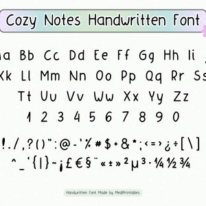 Cozy Clean Handwritten Font for Digital Planner and Student Note Taking ...