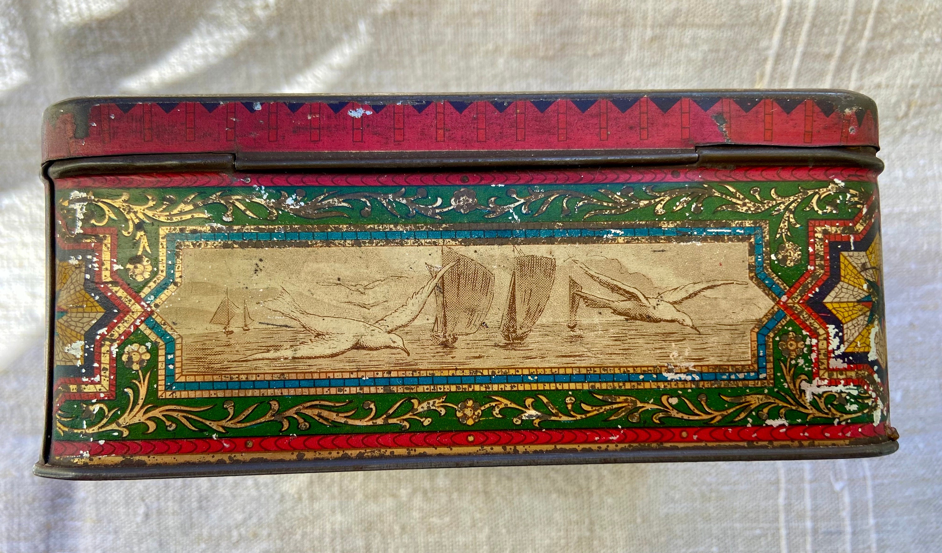 Vintage Storage Tin Box With Hinged Lid, le Charmeur Theme Collectible ...
