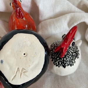 Handmade Sculpted Pottery Hens Created by Local Artist, Decorative ...