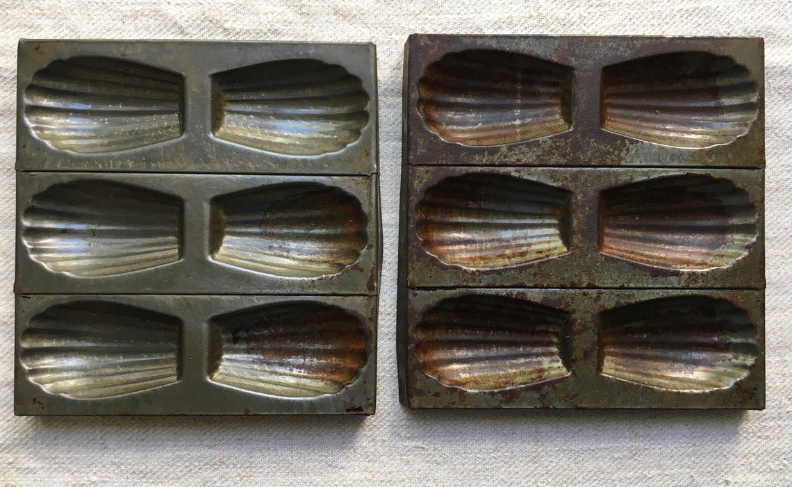 Vintage Madeleine Tin Molds and Pastry Baking Metal Ware, Old Patina ...