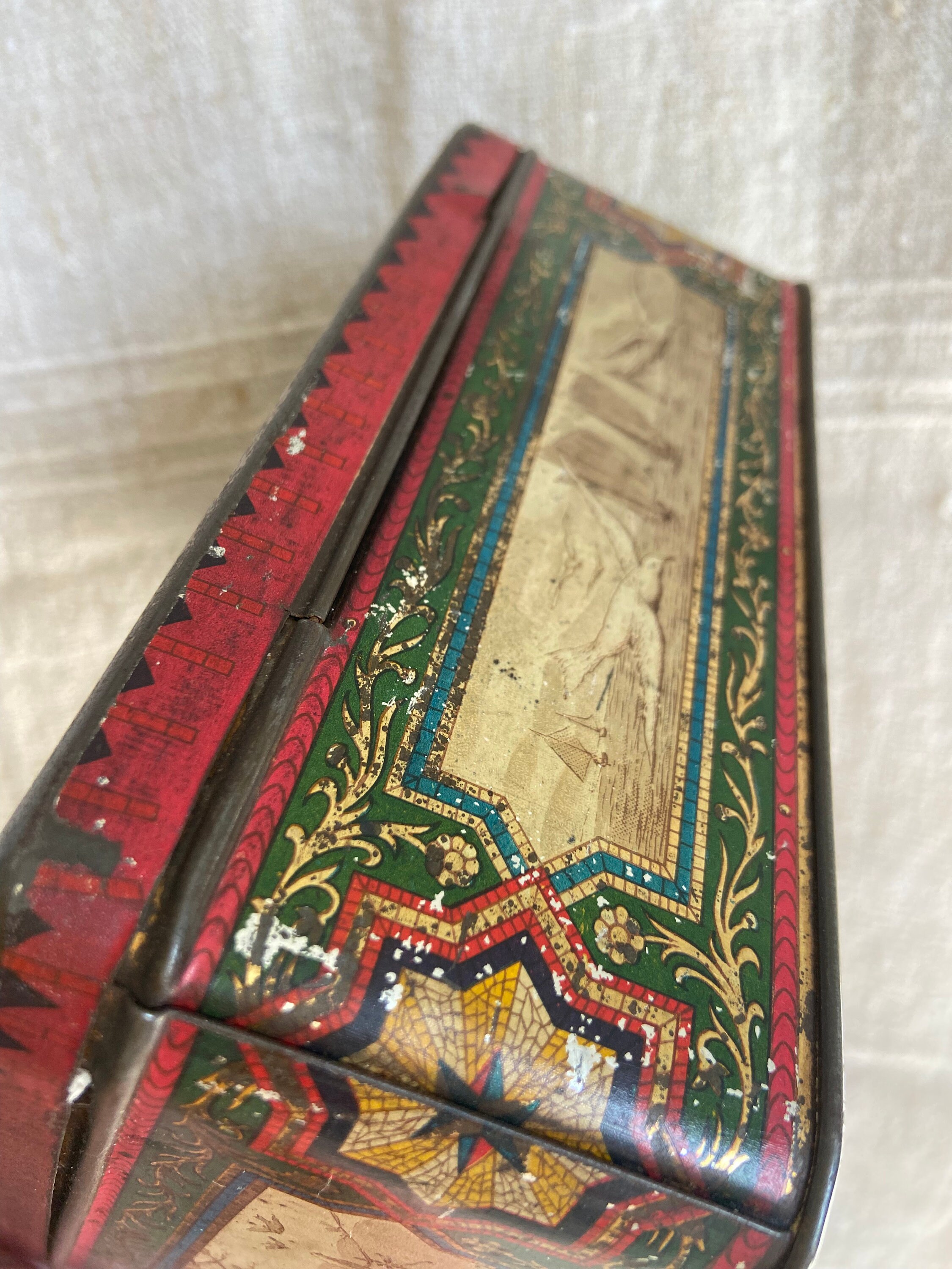 Vintage Storage Tin Box With Hinged Lid, le Charmeur Theme Collectible ...