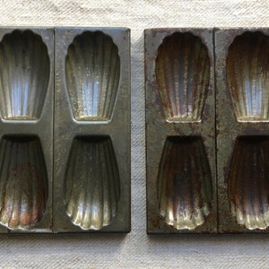 Vintage Madeleine Tin Molds and Pastry Baking Metal Ware, Old Patina ...