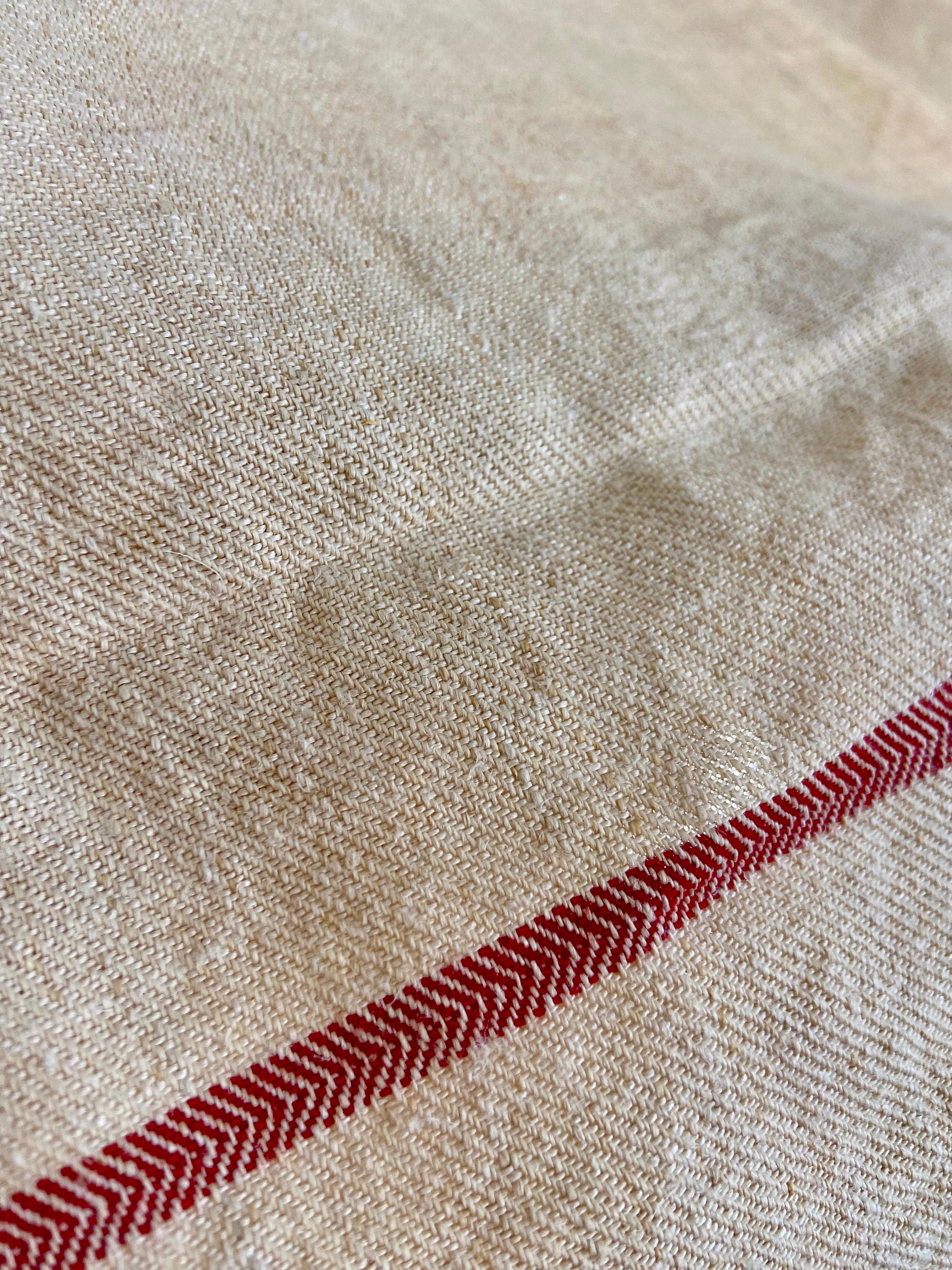 Rare Find Red Cross Stitch Monogram JPM, Antique Heavy Hemp Weave ...