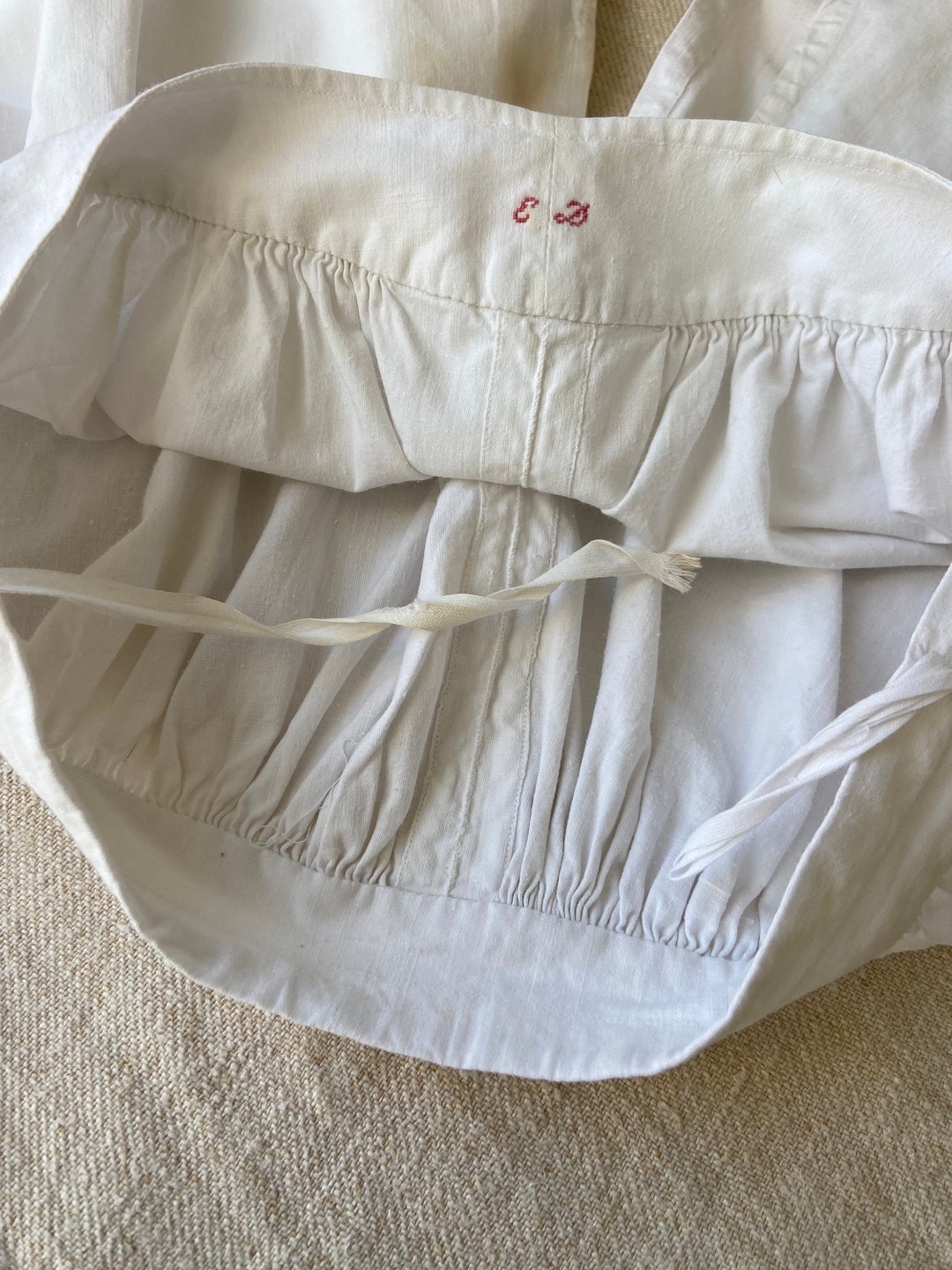 One Antique Long Split Culotte, Bloomers or Shorts in Cotton Linen ...