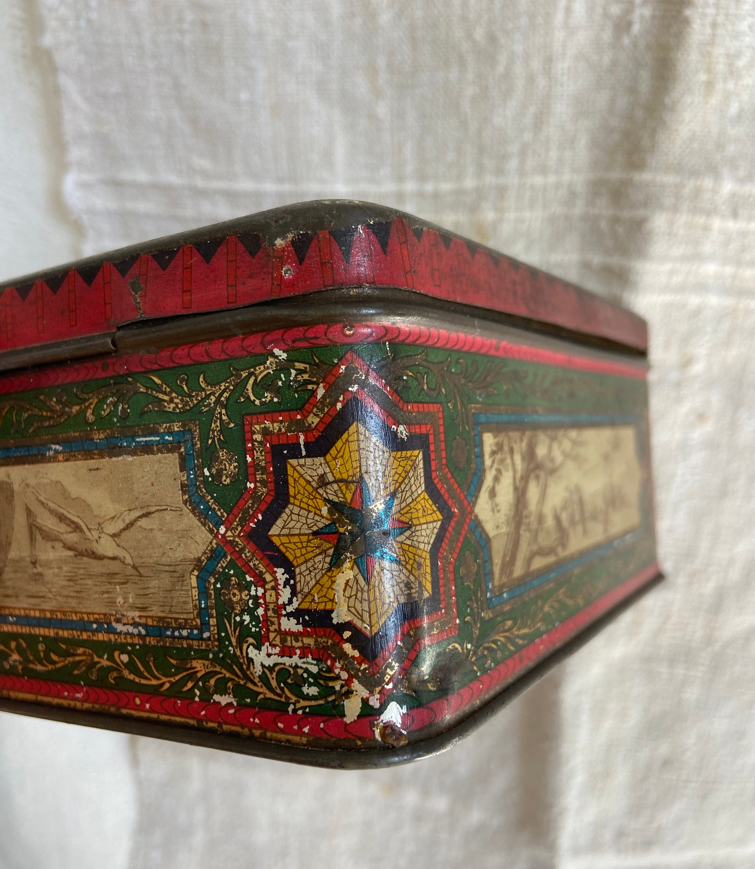 Vintage Storage Tin Box With Hinged Lid, le Charmeur Theme Collectible ...