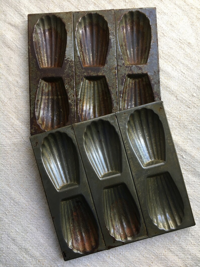 Vintage Madeleine Tin Molds and Pastry Baking Metal Ware, Old Patina ...