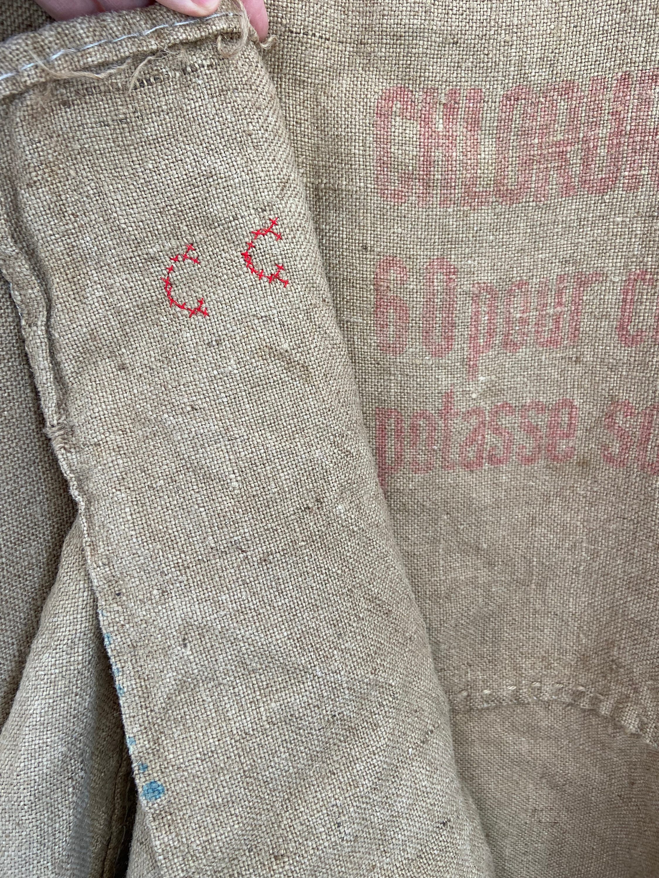 One Heavy Duty Cloth, Rustic Burlap Rug or Cover With Hand Sewn Sacks ...