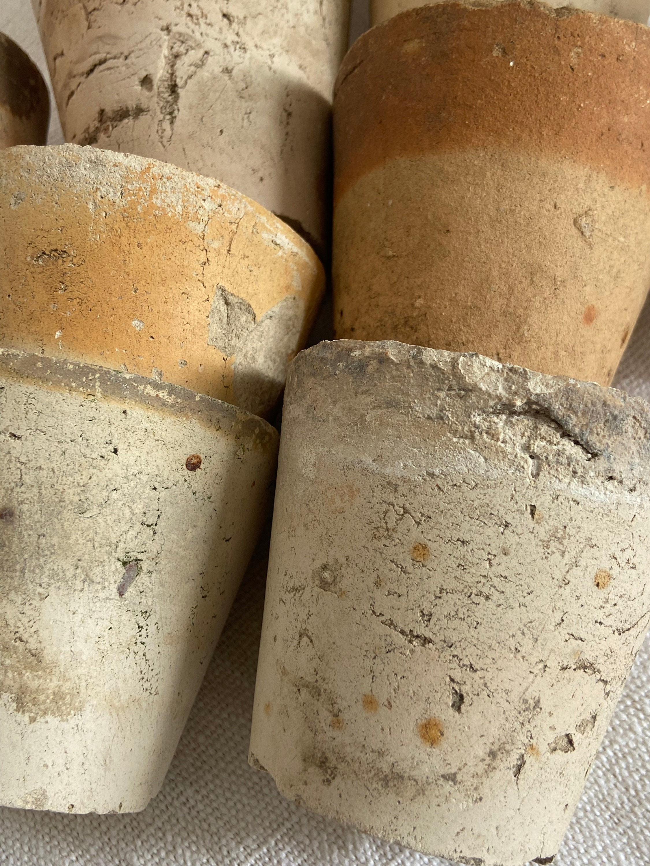 Beautiful Antique Small Seedling Earth Pots, Handmade Pottery Authentic ...