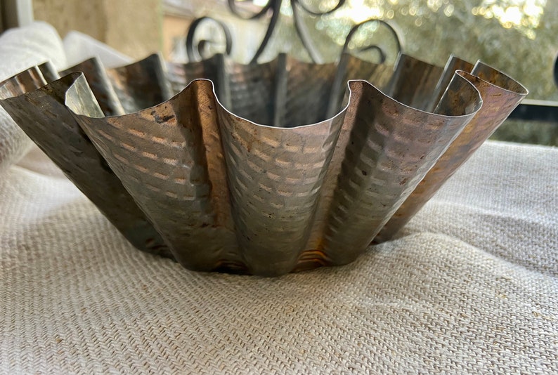 Two Vintage French Metal Cake, Tin Molds Pans, Flan Tin Gaufrex ...