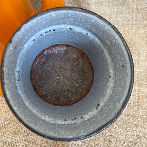 A Beautiful Orange and Black Enamel Coffee Pot From France, Tea Pot ...