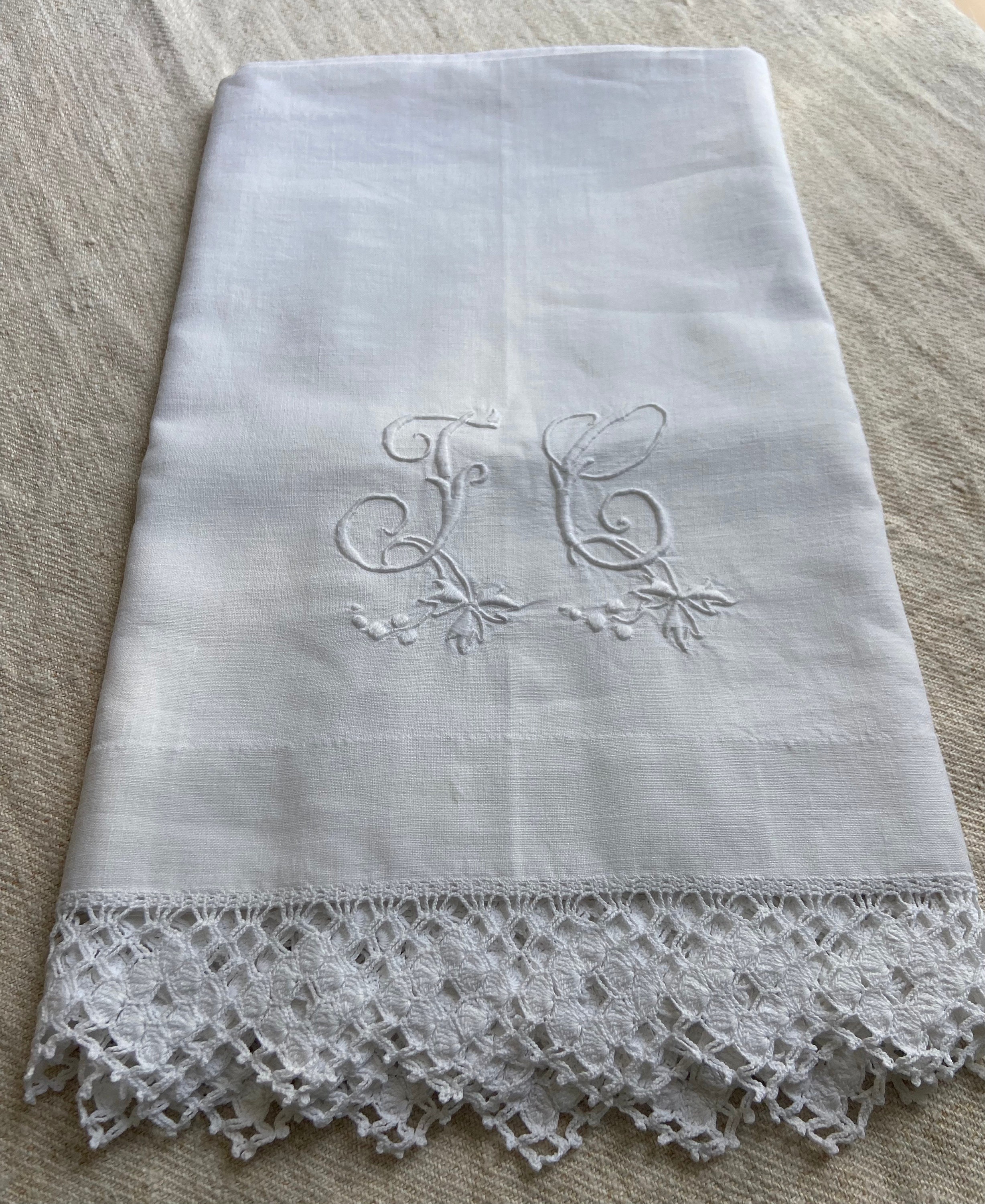 Rare Find Very Long Hand Gathered French Antique Flax Linen Mantel or ...