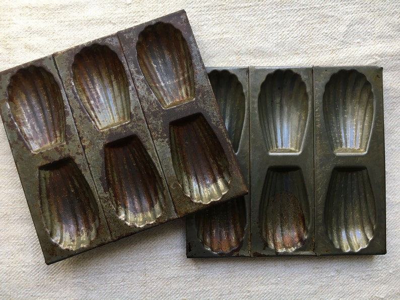 Vintage Madeleine Tin Molds and Pastry Baking Metal Ware, Old Patina ...
