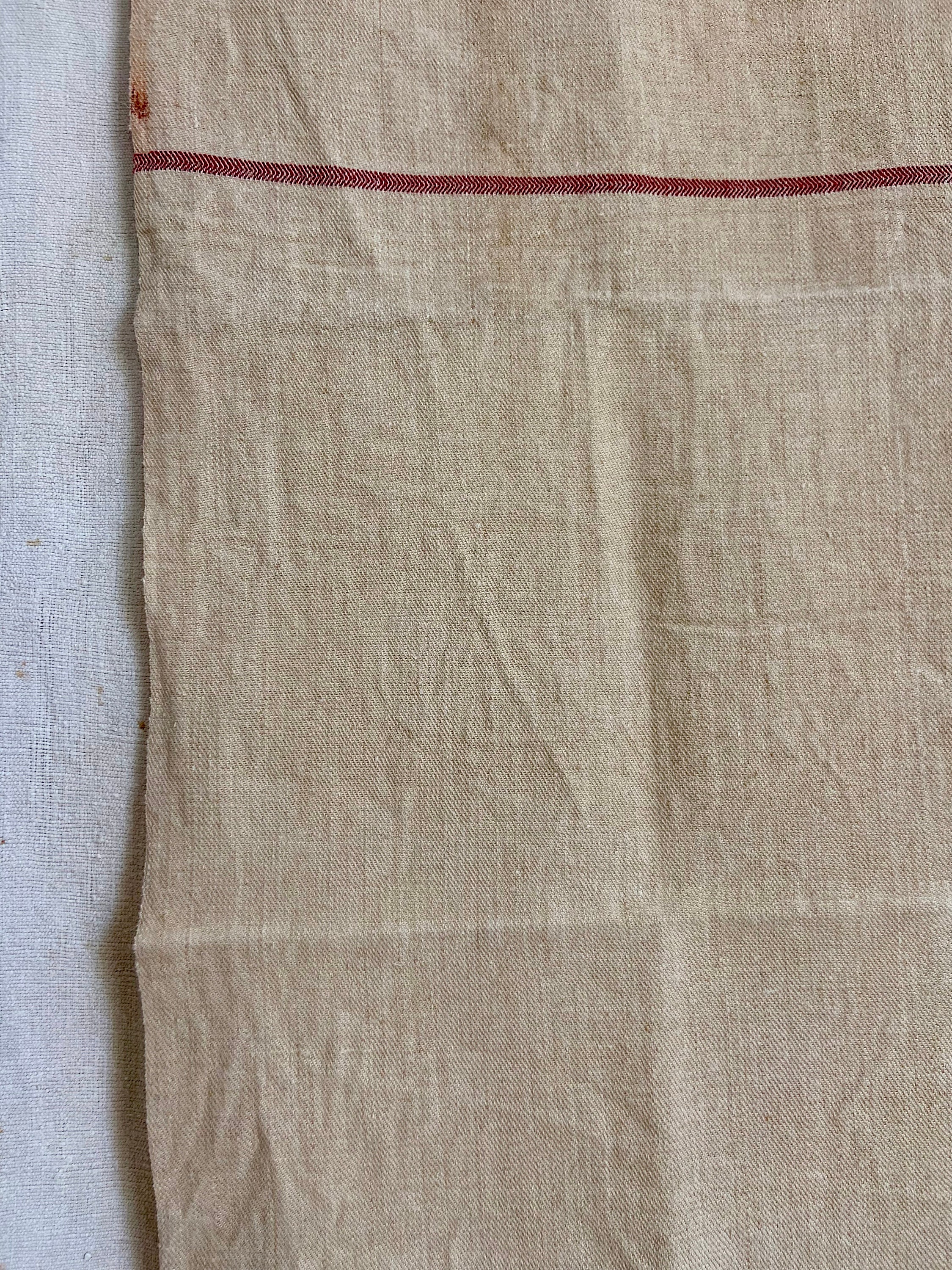 Rare Find Red Cross Stitch Monogram JPM, Antique Heavy Hemp Weave ...
