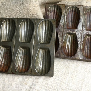 Vintage Madeleine Tin Molds and Pastry Baking Metal Ware, Old Patina ...