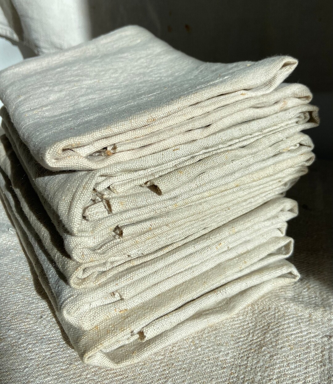 Rare Find! French Antique Pure Nubby Hemp Linen Kitchen Towels, Natural ...