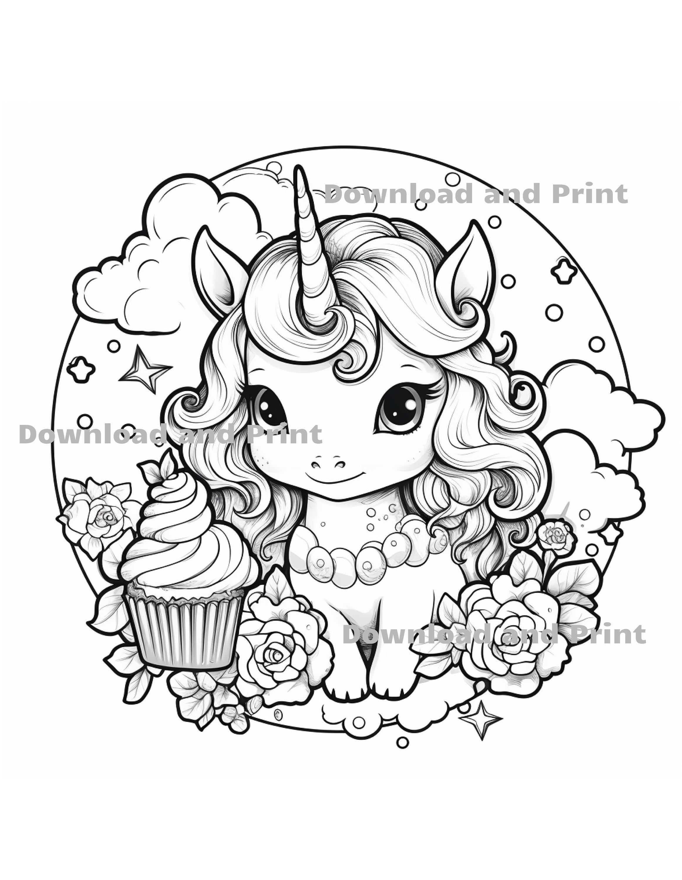Coloring Book Magical Unicorn Adventures Kids Activities 10 Pages - Etsy