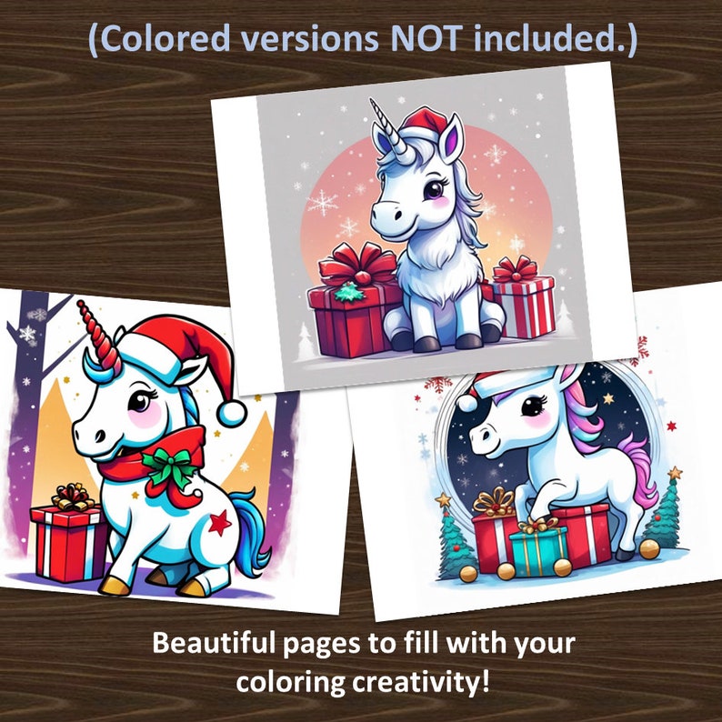 Printable Christmas Unicorns Coloring,coloring Page,christmas Coloring ...