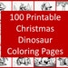 Printable Christmas Dinosaur Coloring,coloring Page,christmas Coloring ...