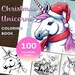 Printable Christmas Unicorns Coloring,coloring Page,christmas Coloring ...