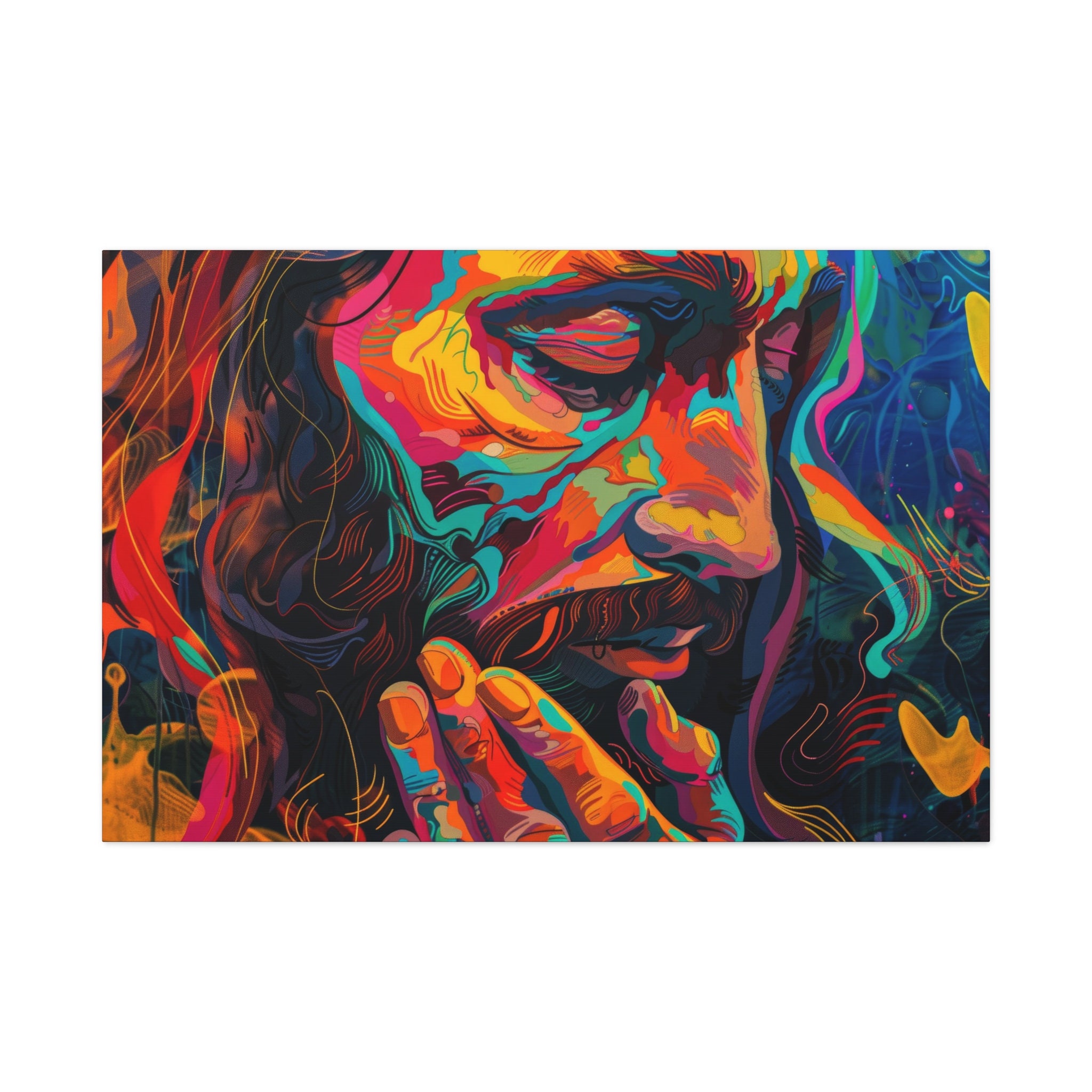 Ethereal Psychedelic Jesus Meditating Canvas Art Christian Wall Decor ...
