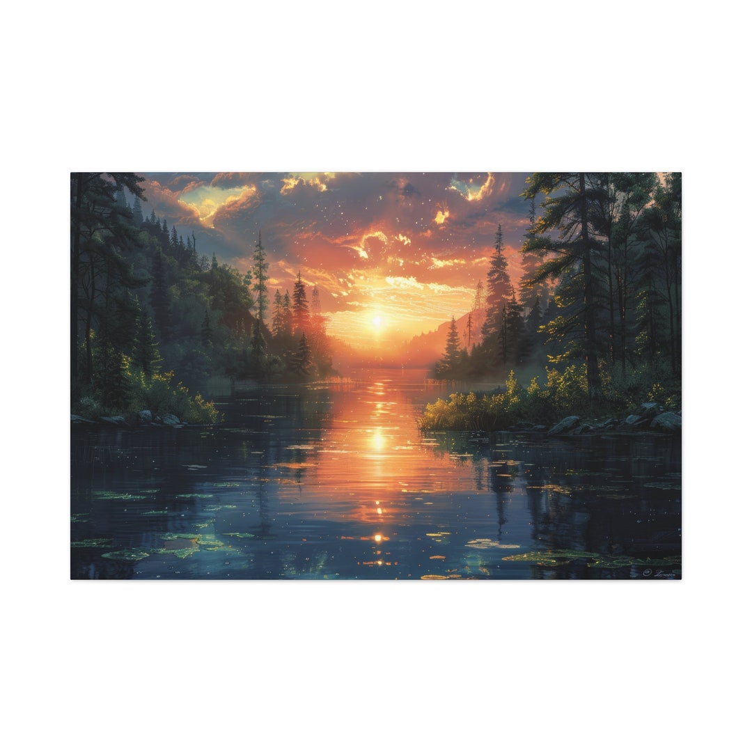 Bob Ross Oil Painting Nature Landscape Wall Art Mountain Range Artwork ...