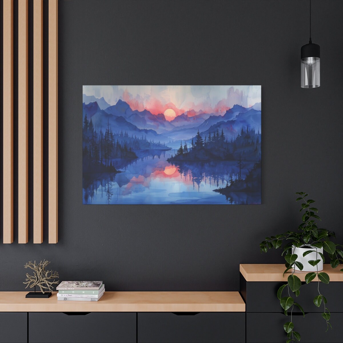 Bob Ross Oil Painting Nature Landscape Wall Art Mountain at Night ...