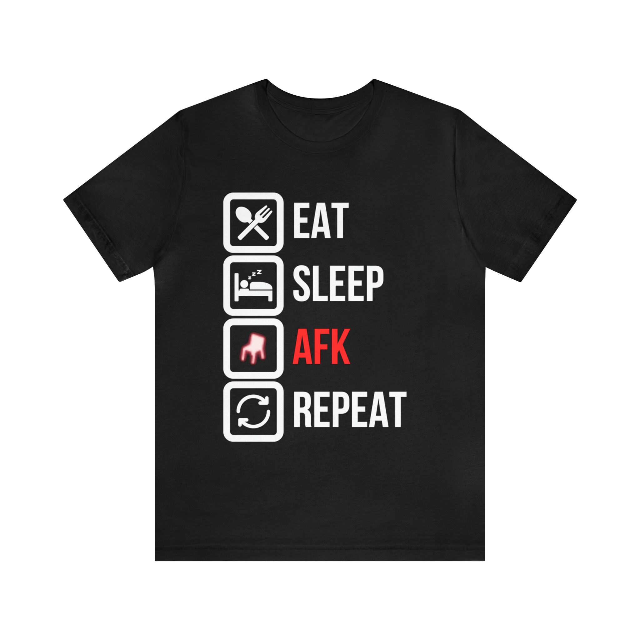 FFXIV T-shirt Final Fantasy XIV Eat Sleep AFK Repeat Shirt for Gamer ...