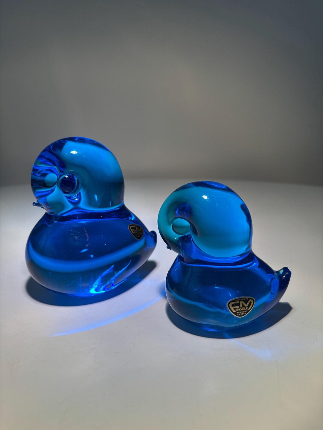 Pair of Scandinavian Design Glass Birds Paperpress FM Konstglass ...