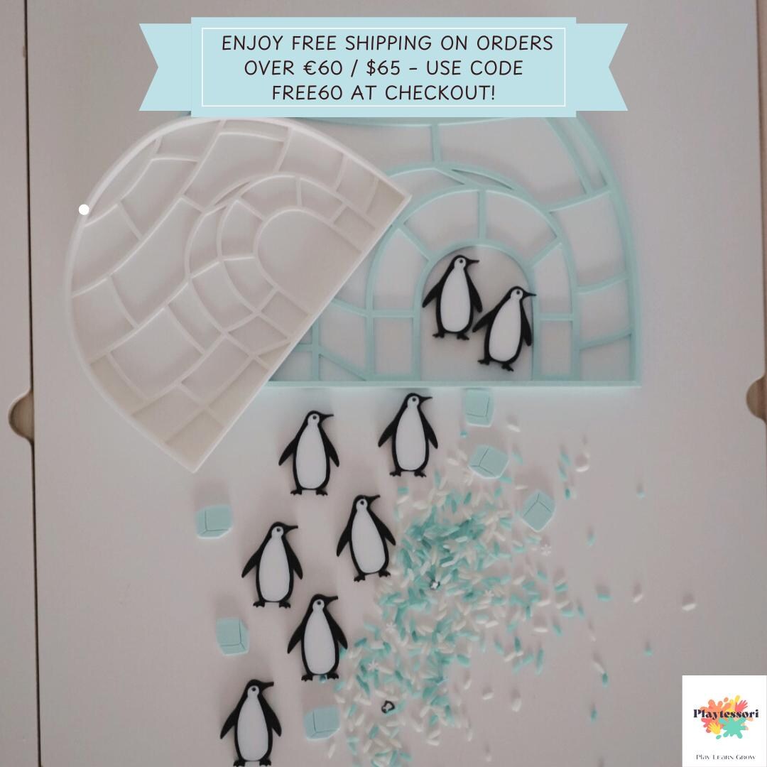 Winter Sensory Play Gift | Montessori Igloo Tray for Kids - Etsy