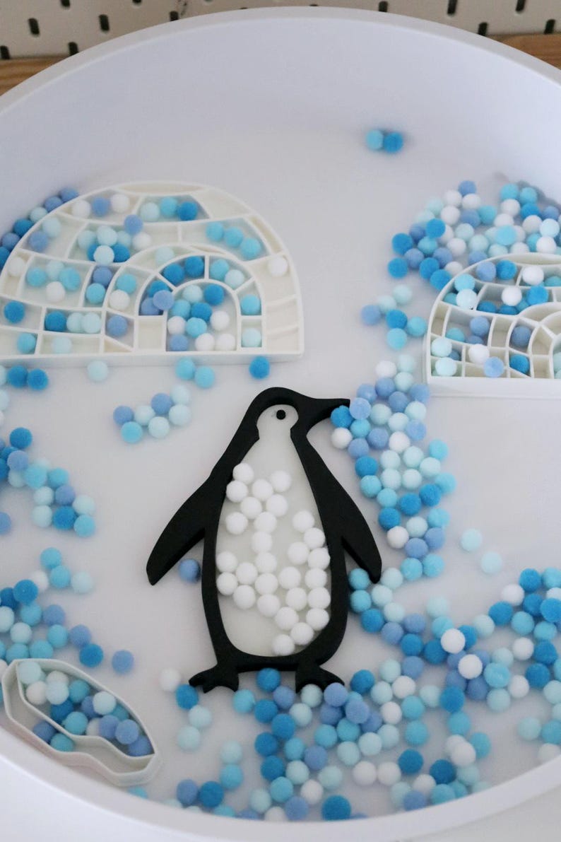 Penguin Sensory Tray | Arctic Montessori Play - Etsy