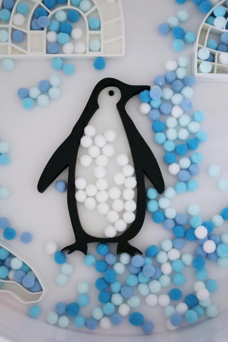 Penguin Sensory Tray | Arctic Montessori Play - Etsy