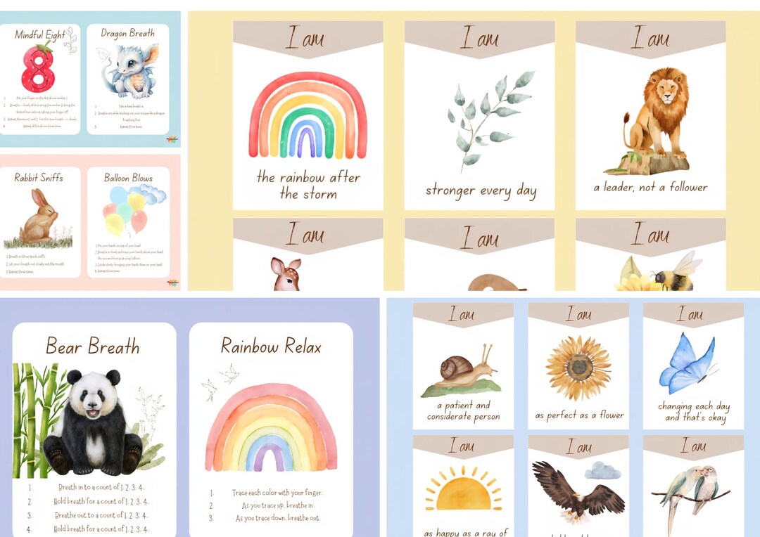 Mindfulness Breathing Cards for Kids – Montessori Calm Down Corner ...