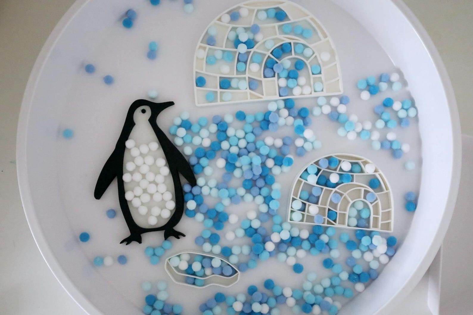 Penguin Sensory Tray | Arctic Montessori Play - Etsy