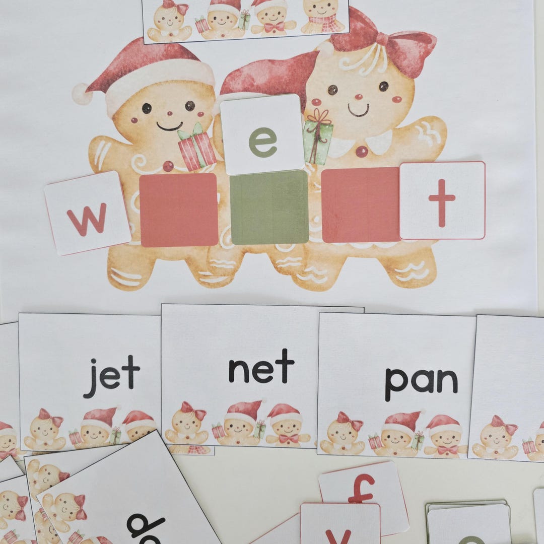 Gingerbread CVC Activity • Christmas Literacy Center • Digital Download ...