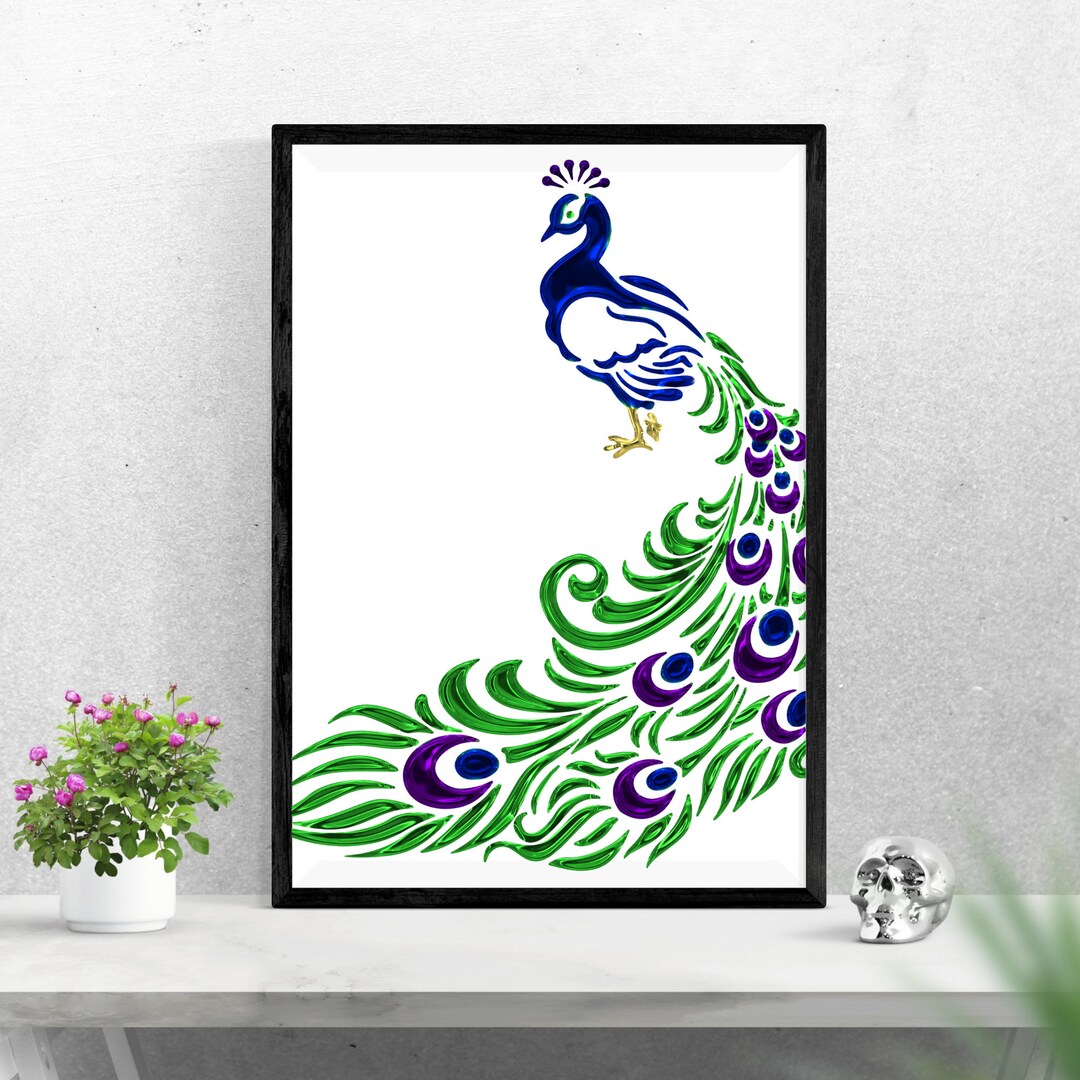 Peacock Printable Wall Art, Bird Wall Art, Peacock Art Print, Peacock ...