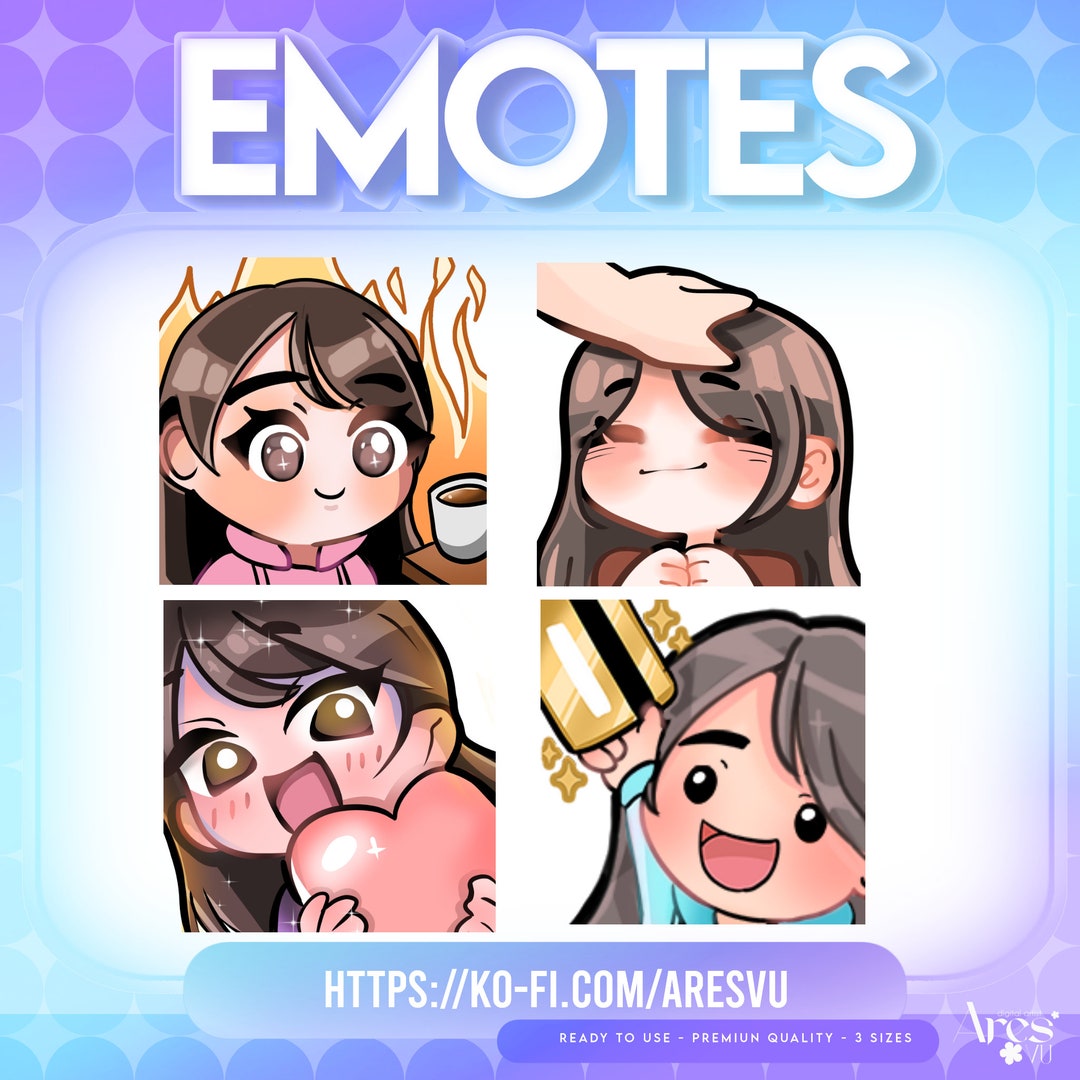 Brown Hair Girl Emote for Twitch / Discord / Youtube / Custom Twitch ...
