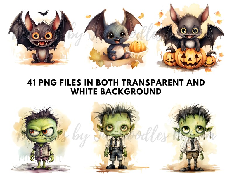 Halloween Characters Clipart Cute Halloween PNG Halloween - Etsy