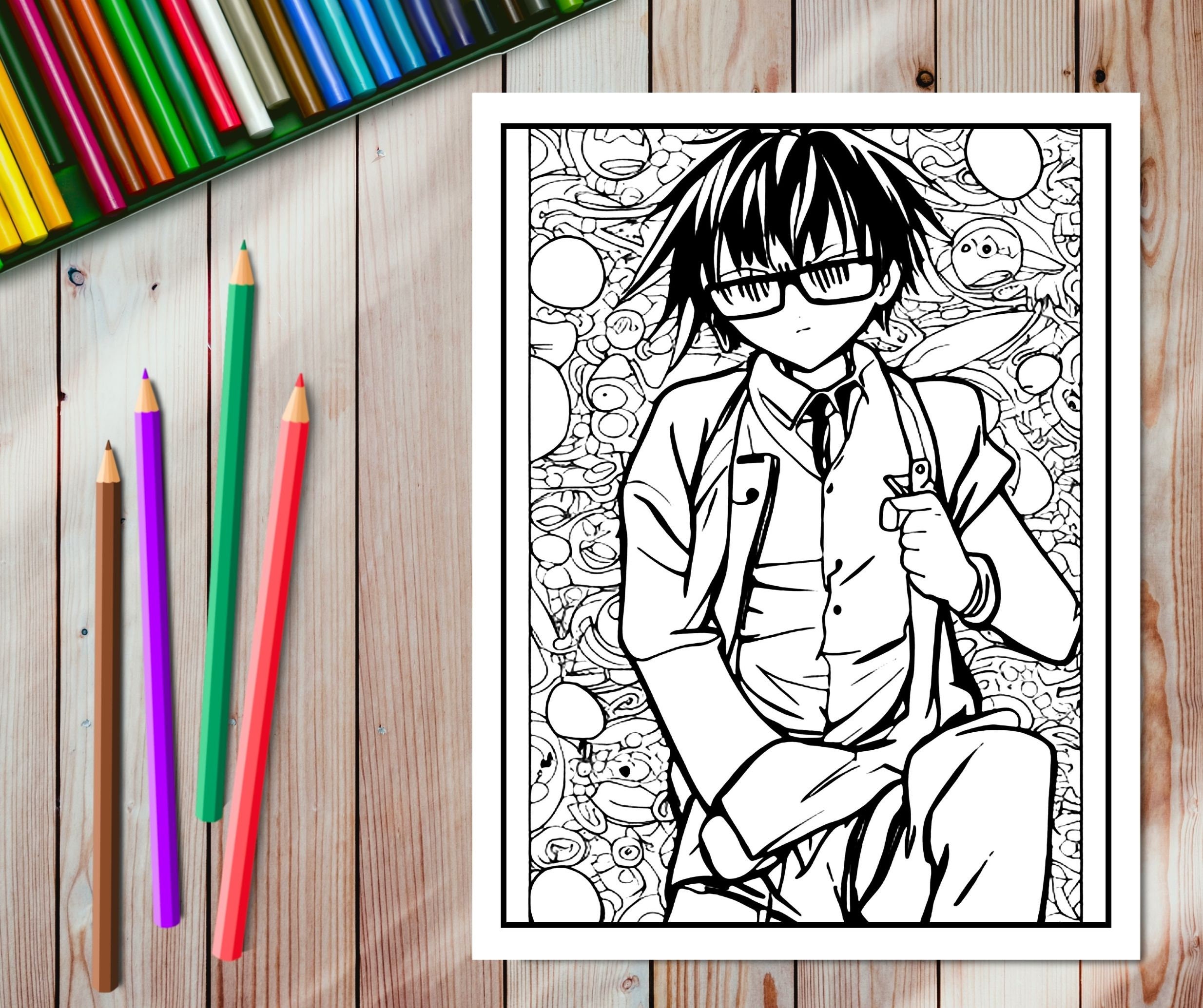 Anime Coloring Pages: Digital Coloring Book for Kids & Teens Spark ...
