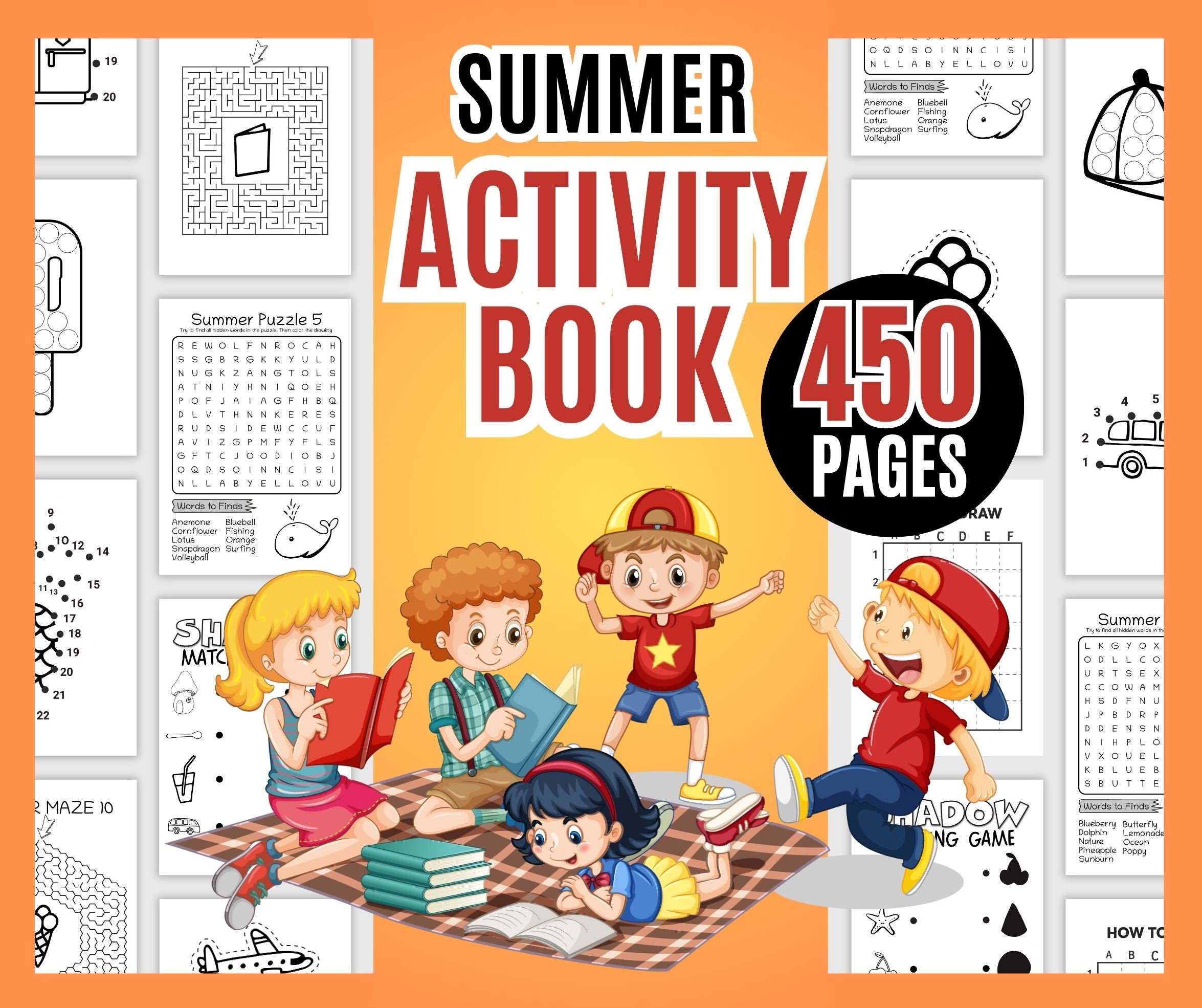 Summer Fun Activity Book for Kids: Dot to Dotword - Etsy