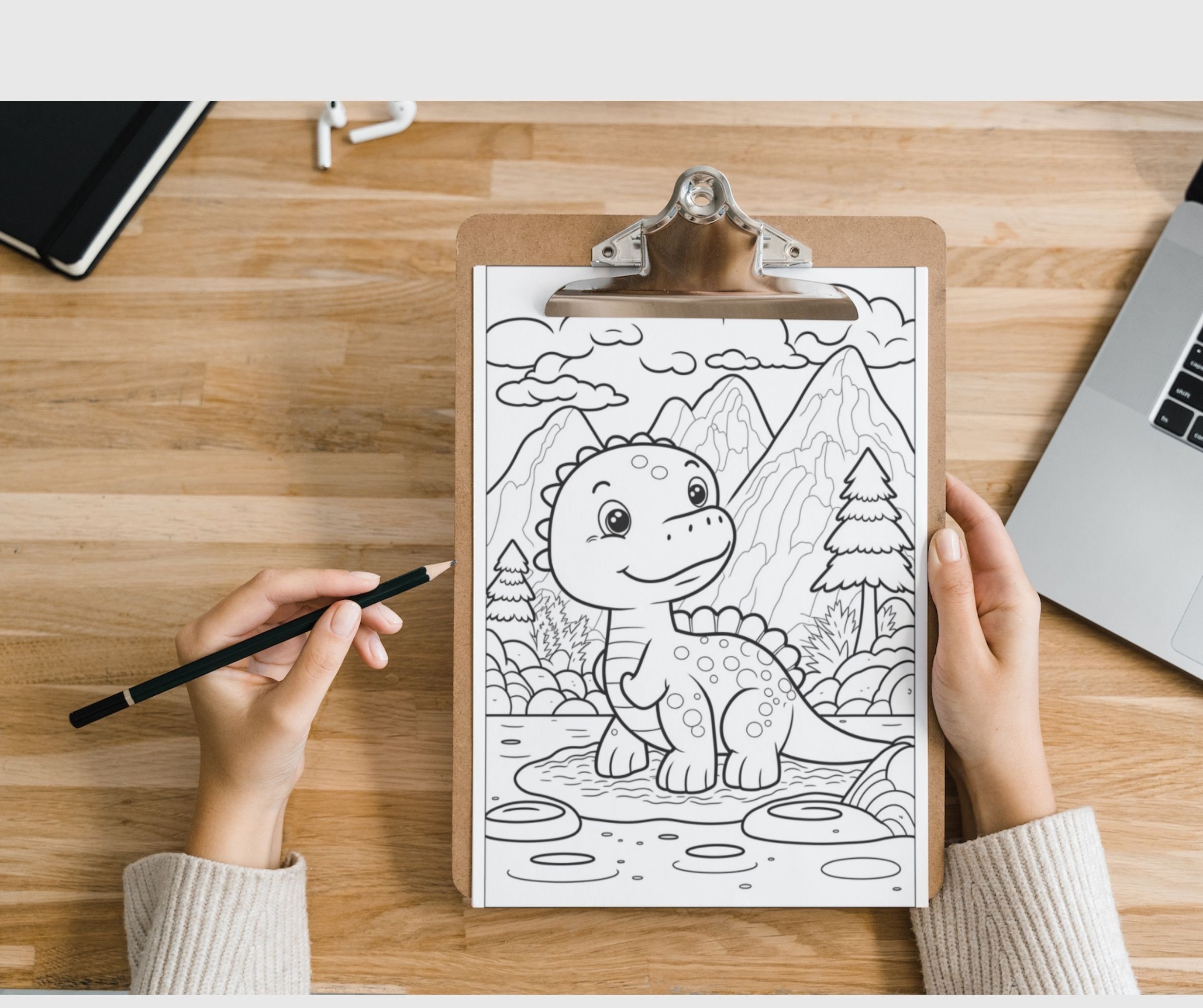 Dinosaur Adventures:digital Kids Coloring Book-430 Illustrations ...