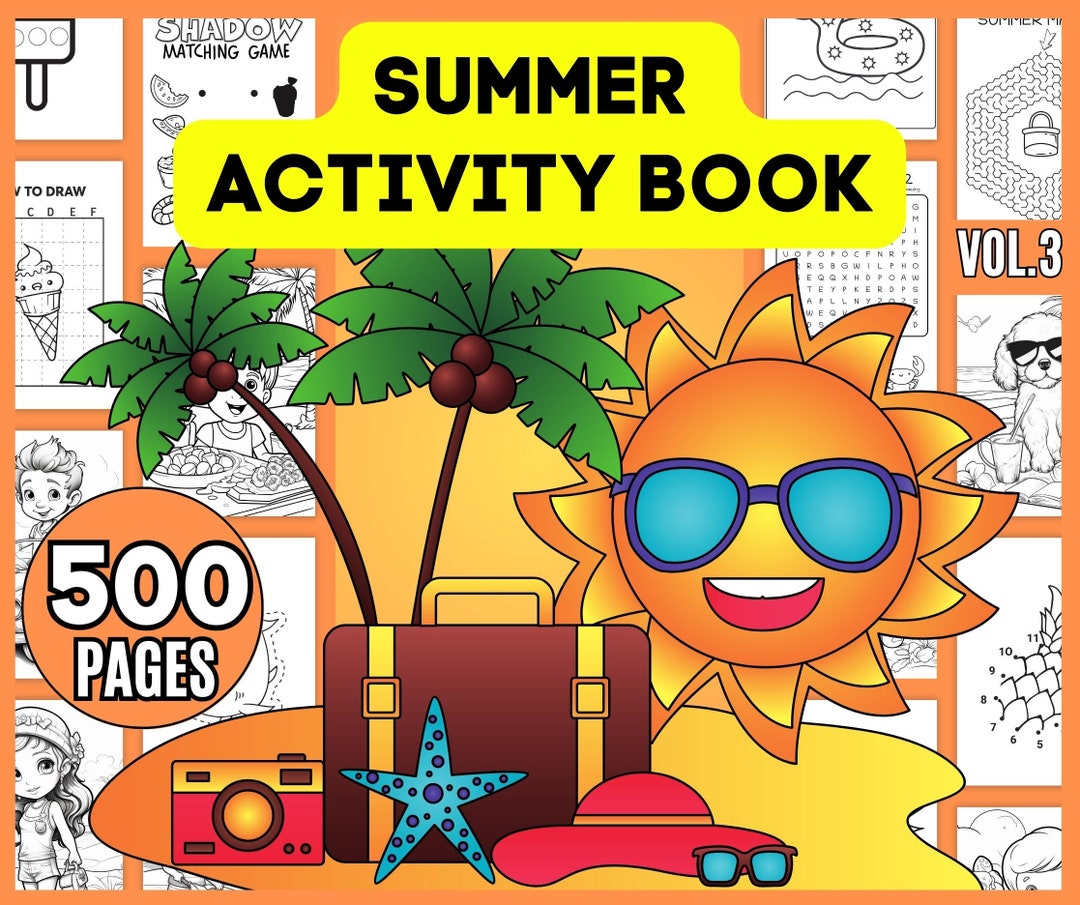 Summer Activity Book for Kids: 500 Printable Pages, Coloring Pages ...