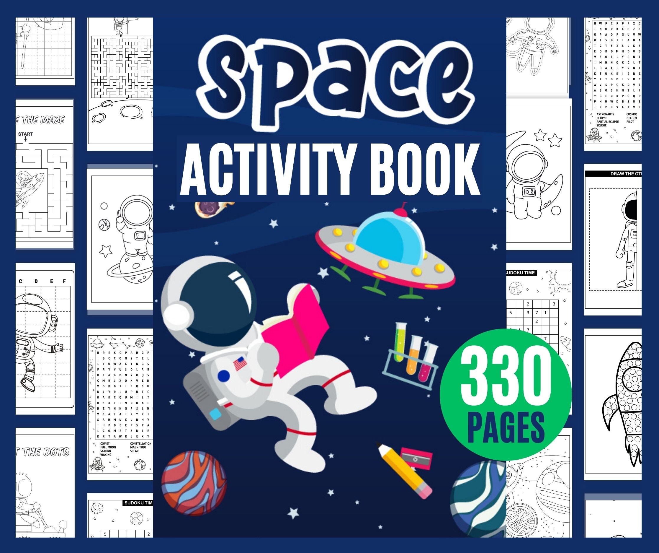 Space Activity Book for Kids: Coloring Pages,dot Marker,how to Draw ...
