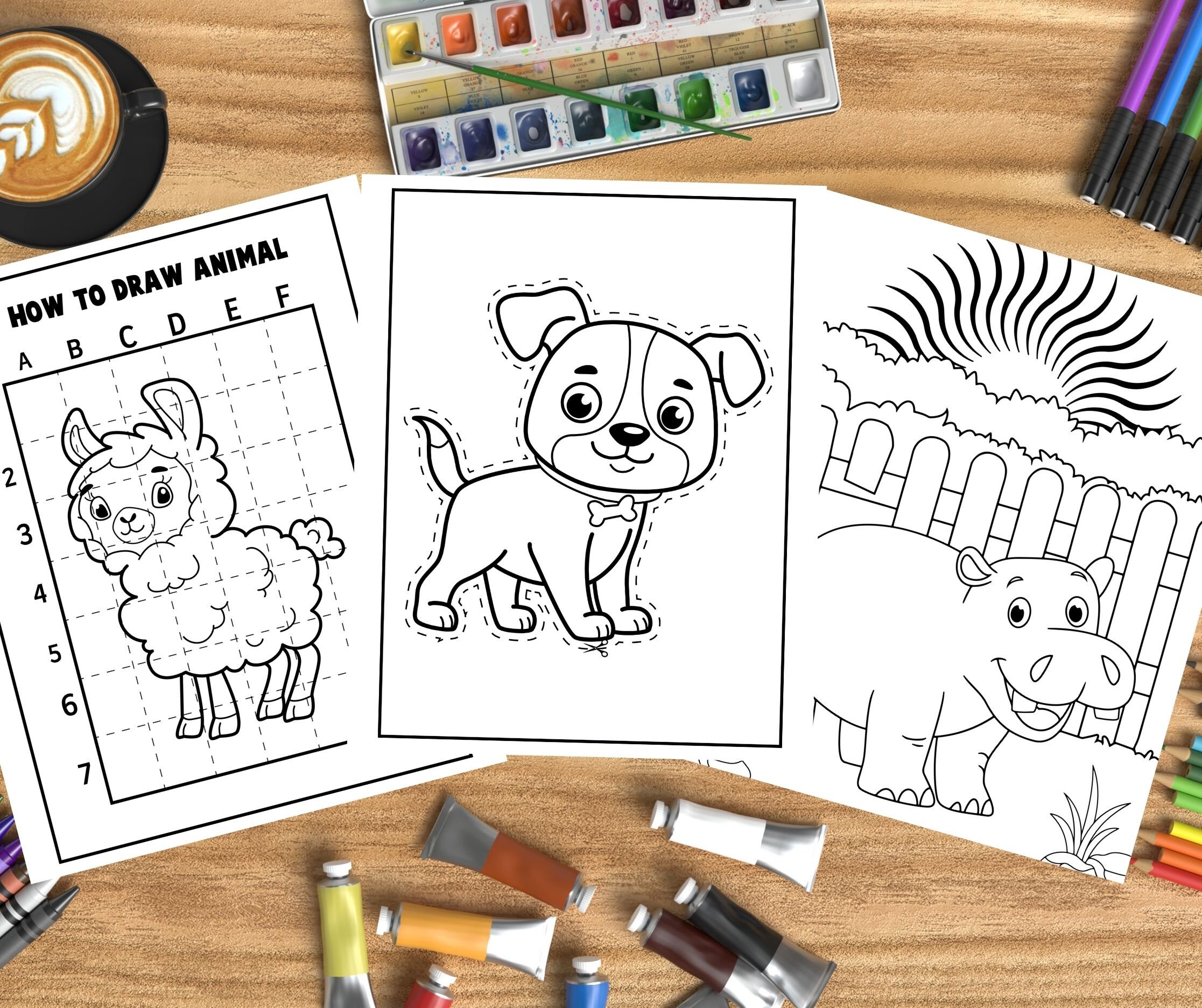 Animals Activity Book for Kids: Coloring Pages, Coloring Book ...