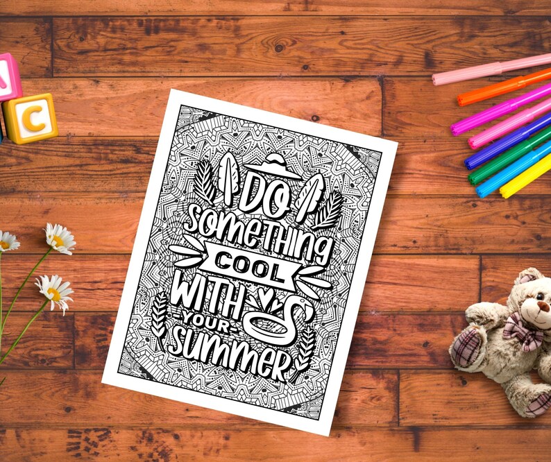 130 Summer Quotes Coloring Pages: Digital Download for - Etsy