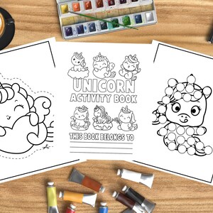 Unicorn Activity Book for Kids: 340 Printable Unicorn Coloring Pages ...