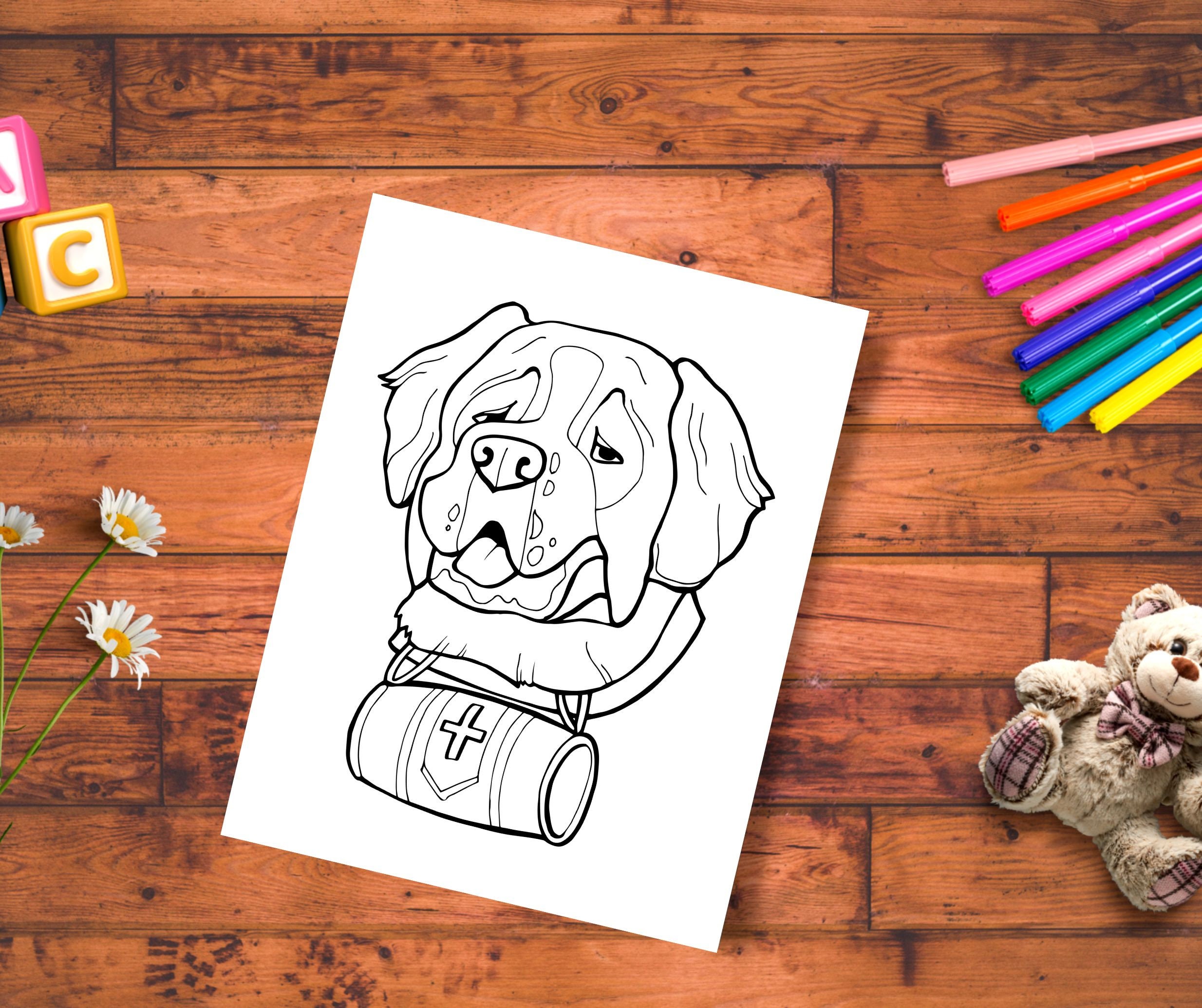 Playful Pups: Digital Kids Coloring Book 210 Dog Illustrations ...
